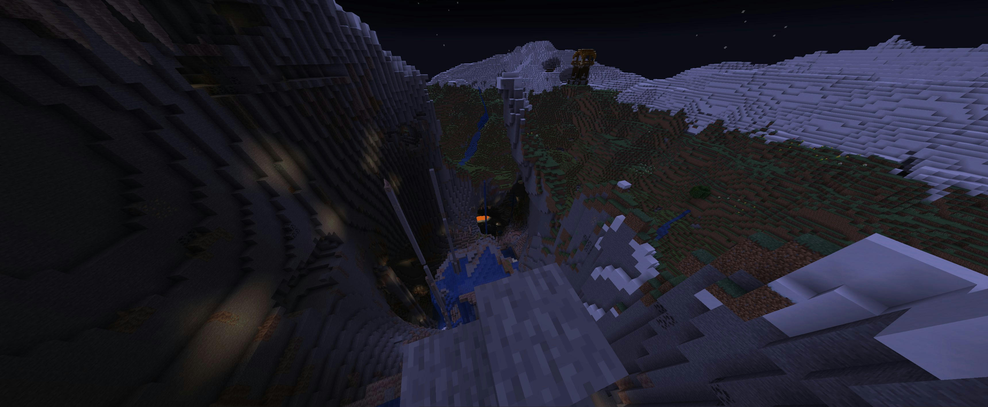 Beautiful large cave carved out mountain (170Y) down to -50Y : r ...